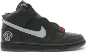 Nike Dunk High Pharrell Black / Metallic Silver - Varsity Red ...