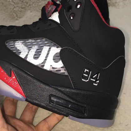 Supreme Air Jordan 5 Black Fire Red | SneakerFiles