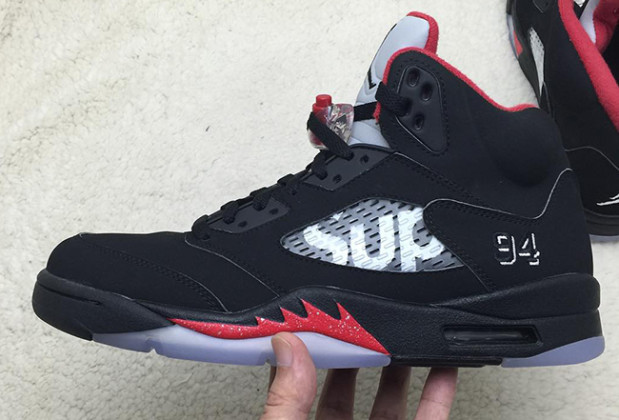 Supreme Air Jordan 5 Black Fire Red | SneakerFiles
