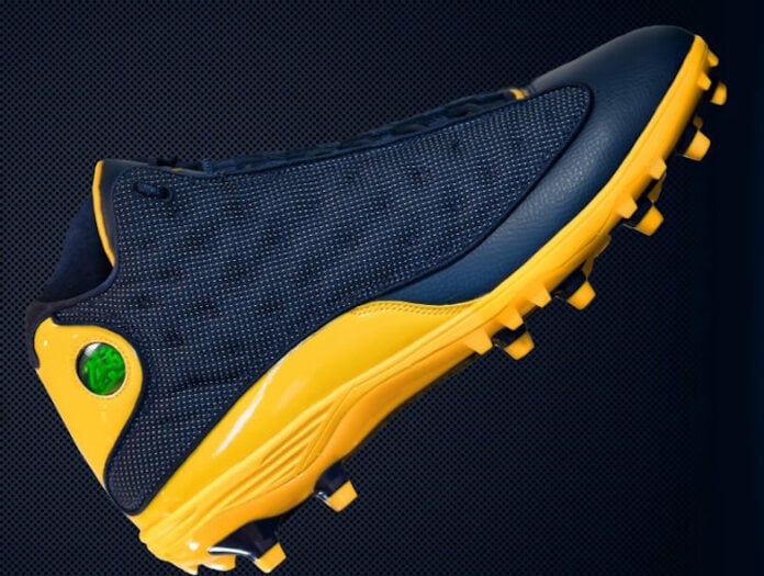 Michigan Football Air Jordan 13 Cleat PE | SneakerFiles