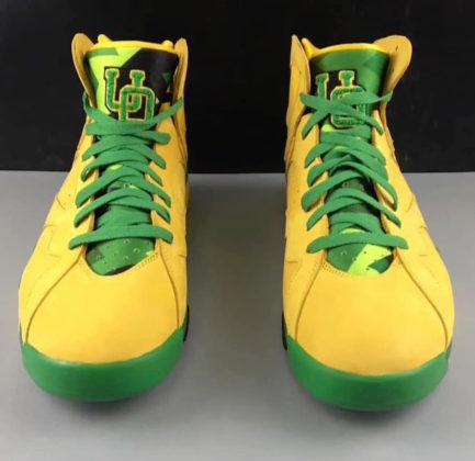 Air Jordan 7 Oregon Ducks Yellow Green PE | SneakerFiles