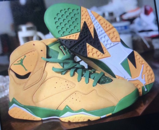 Air Jordan 7 Oregon Ducks Yellow Green PE | SneakerFiles
