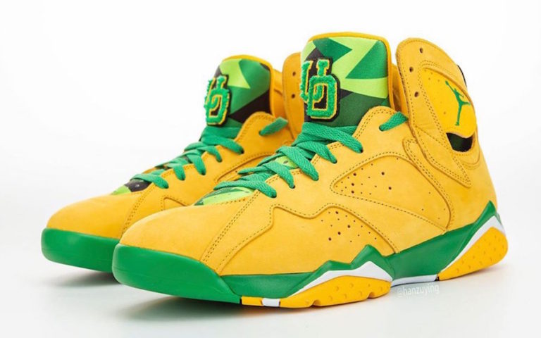 Air Jordan 7 Oregon Ducks Yellow Green PE | SneakerFiles