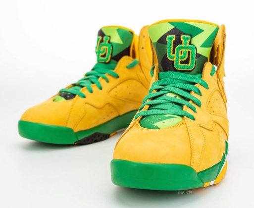 Air Jordan 7 Oregon Ducks Yellow Green PE | SneakerFiles