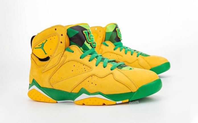 Air Jordan 7 Oregon Ducks Yellow Green PE | SneakerFiles