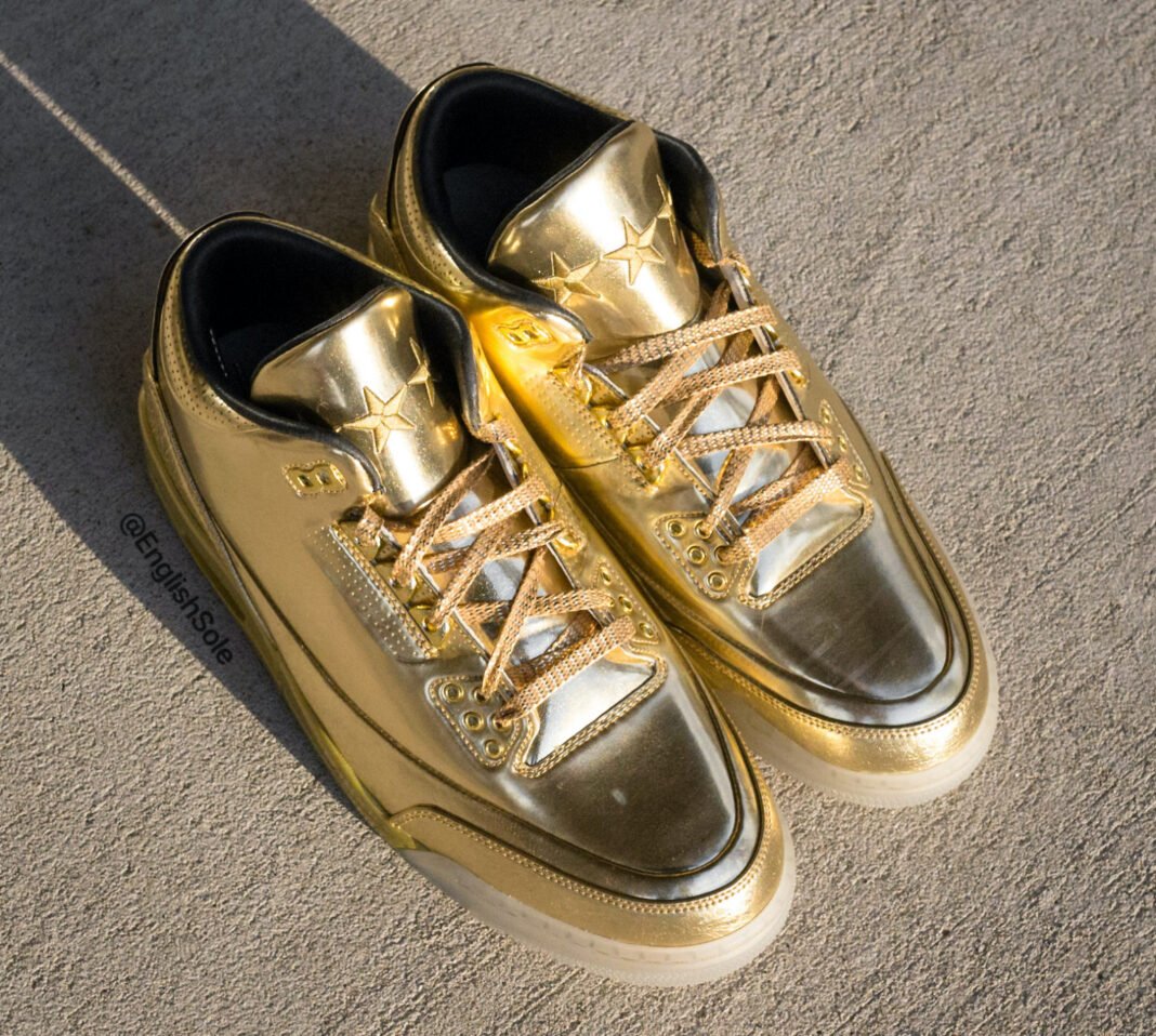Usher Air Jordan 3 Gold Sample | SneakerFiles