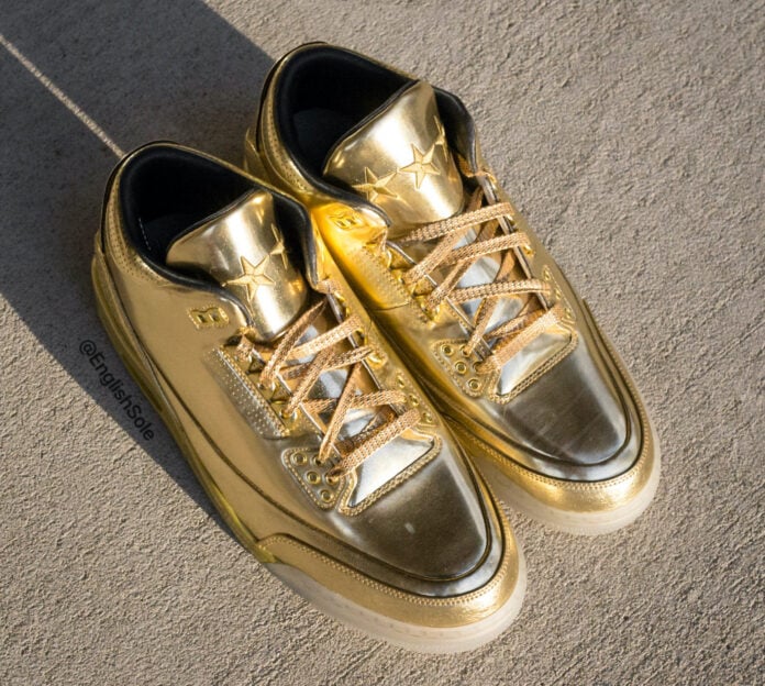 Usher Air Jordan 3 Gold Sample | SneakerFiles