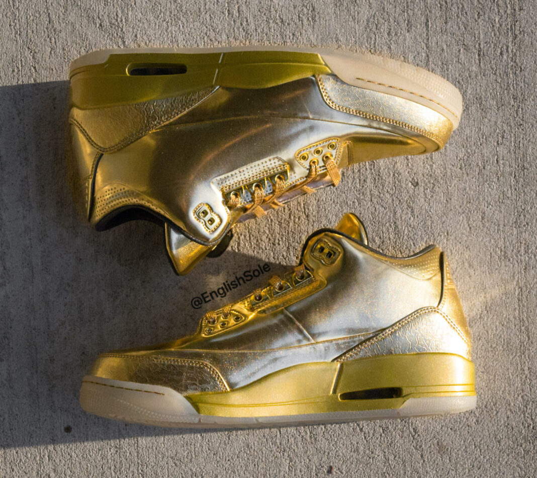 Usher Air Jordan 3 Gold Sample | SneakerFiles