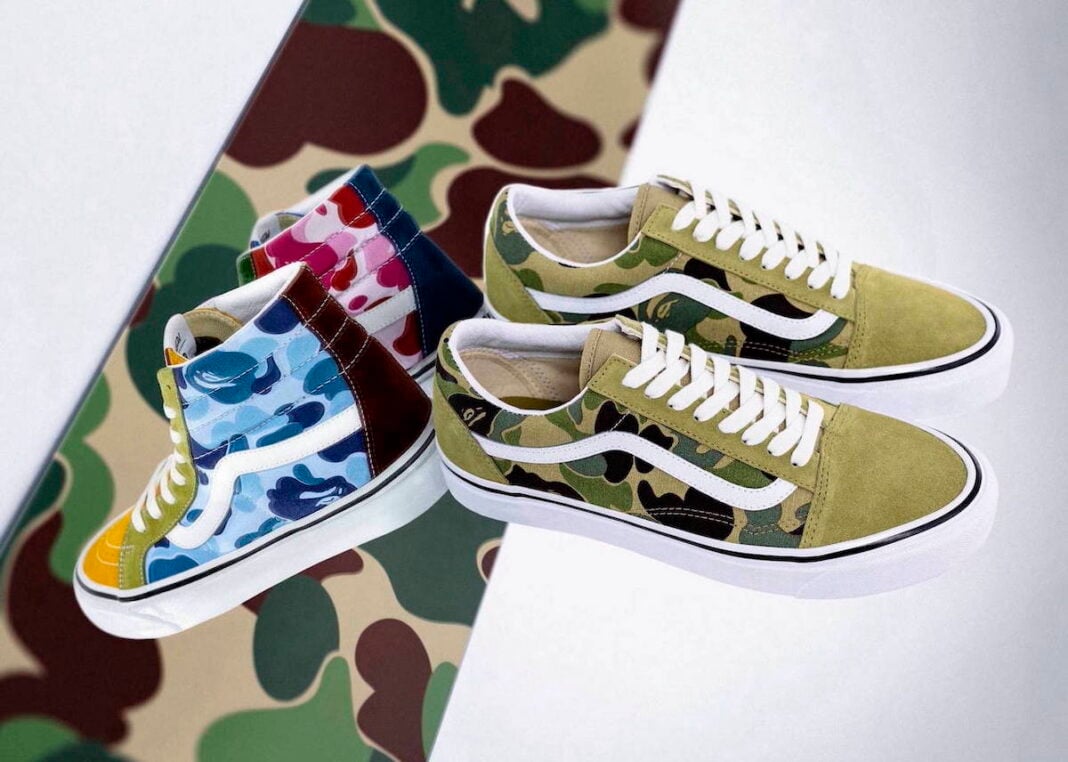 Bape x Vans SK8-Hi Old Skool Camo 2022 Release Date Info | SneakerFiles
