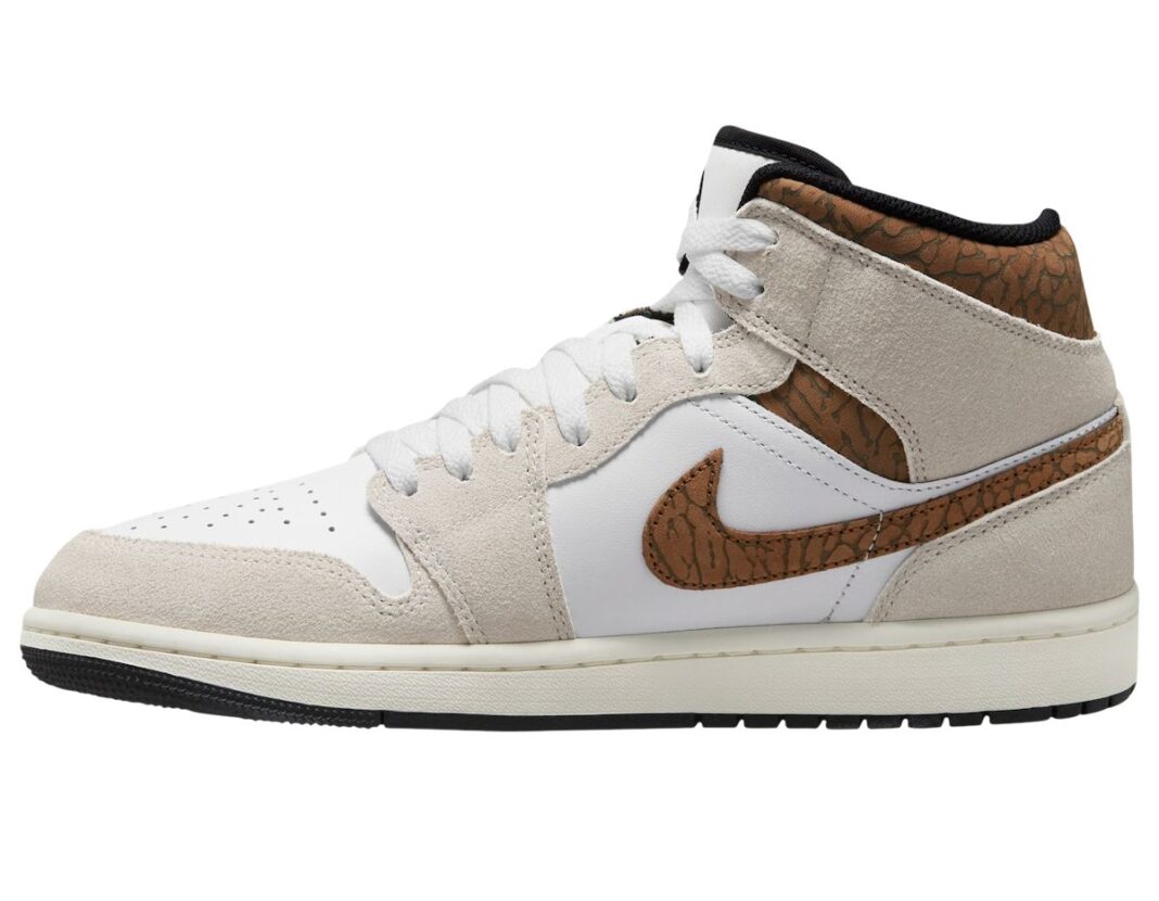 Air Jordan 1 Mid SE Brown Elephant Print DZ4129-102 Release Date ...