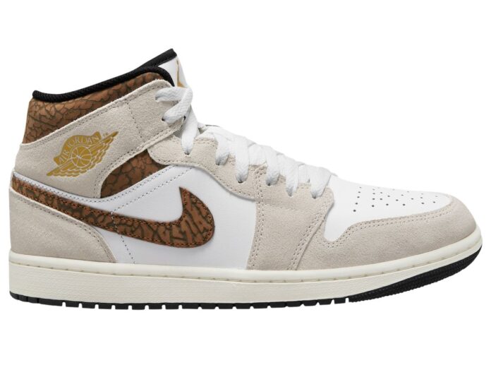 Air Jordan 1 Mid SE Brown Elephant Print DZ4129-102 Release Date ...