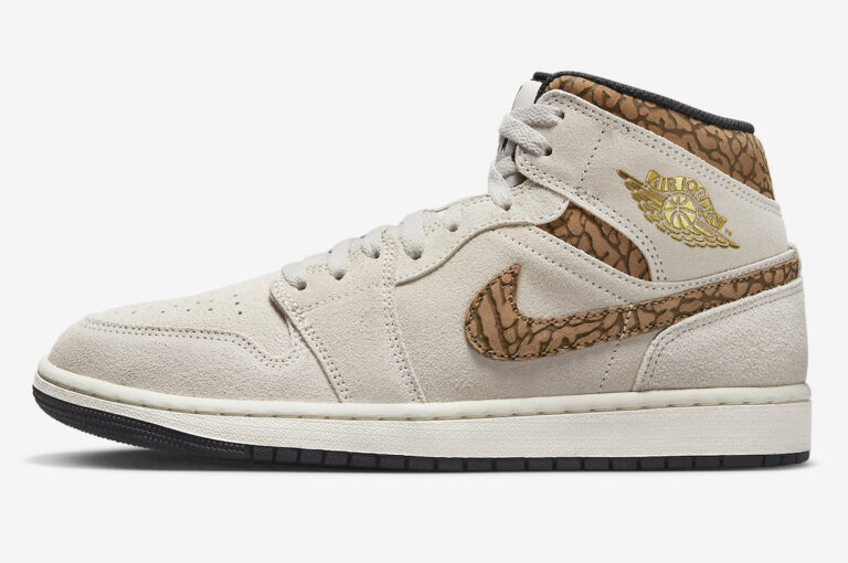 Air Jordan 1 Mid SE Brown Elephant Print DZ4129-102 Release Date ...