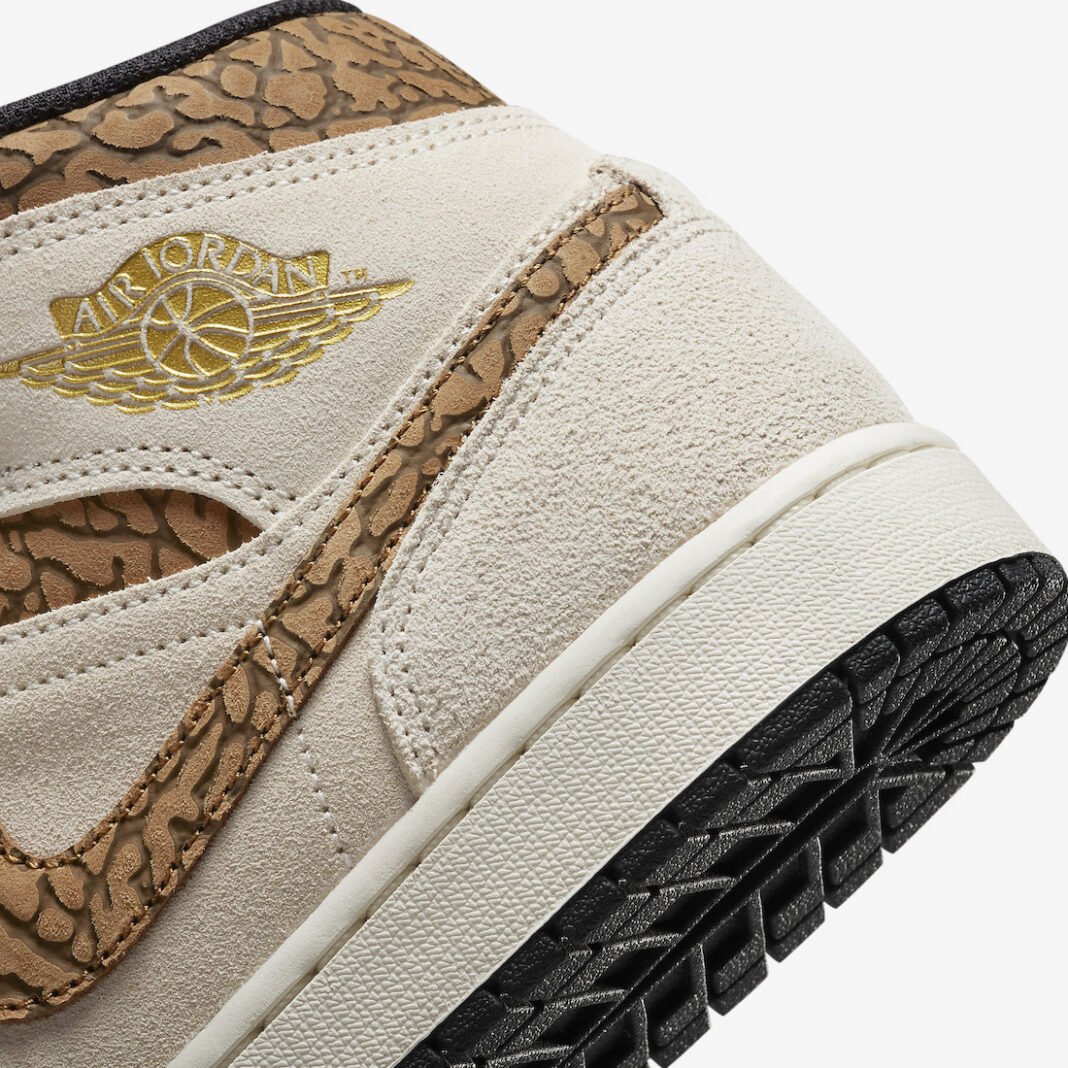 Air Jordan 1 Mid SE Brown Elephant Print DZ4129-102 Release Date ...