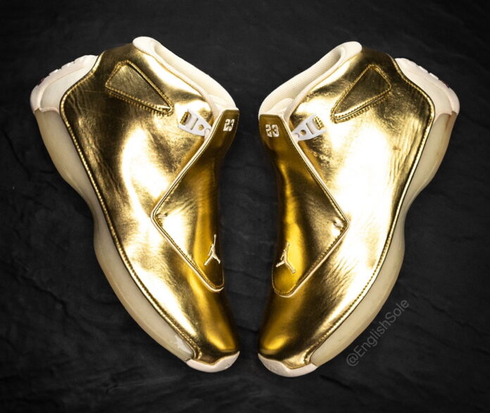 Drake Air Jordan 18 OVO Gold Sample | SneakerFiles