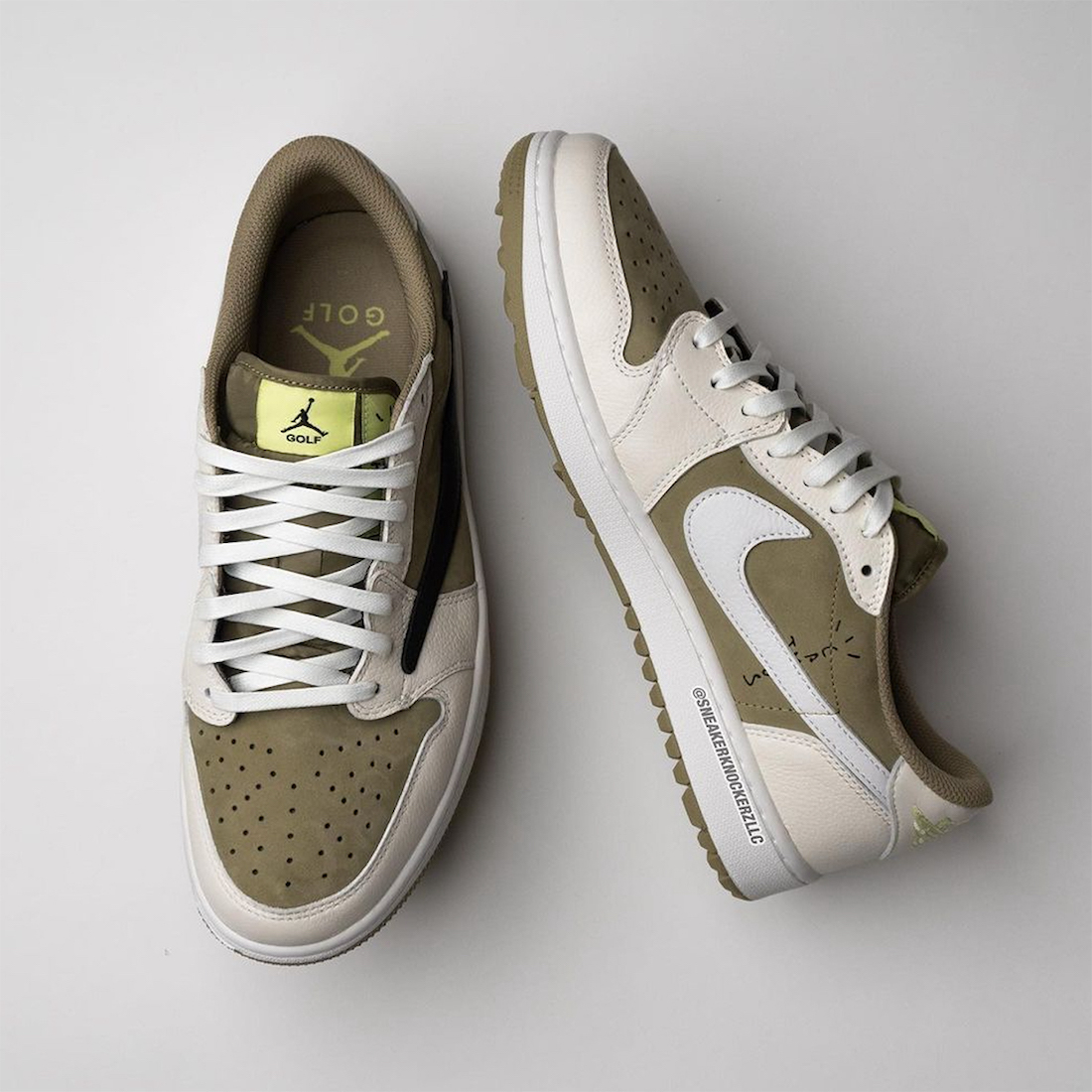 Travis Scott x Air Jordan 1 Low Golf Olive FZ3124-200 Release Date ...