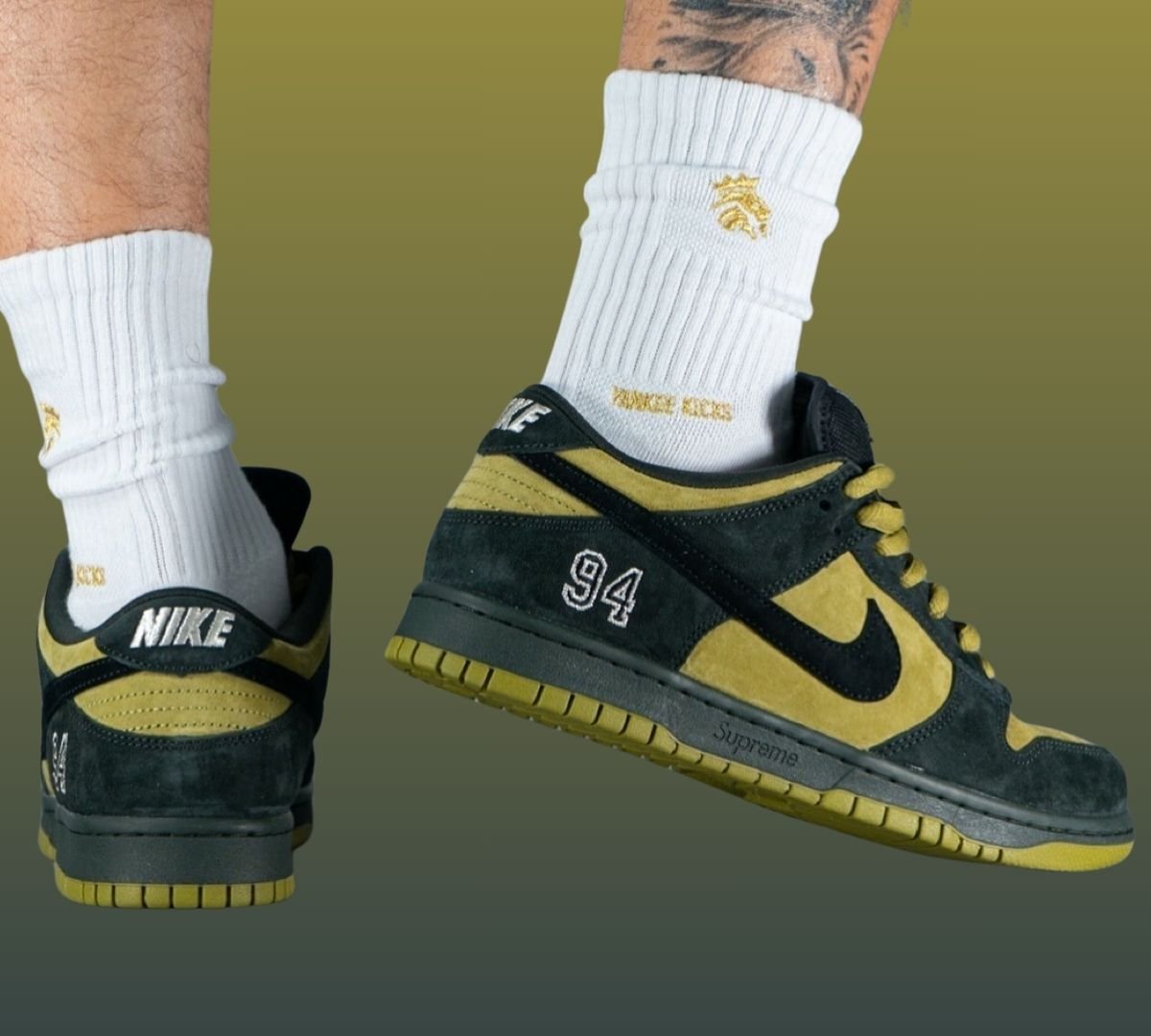 Supreme x Nike SB Dunk Low Camper Green HQ8487-300 | SneakerFiles